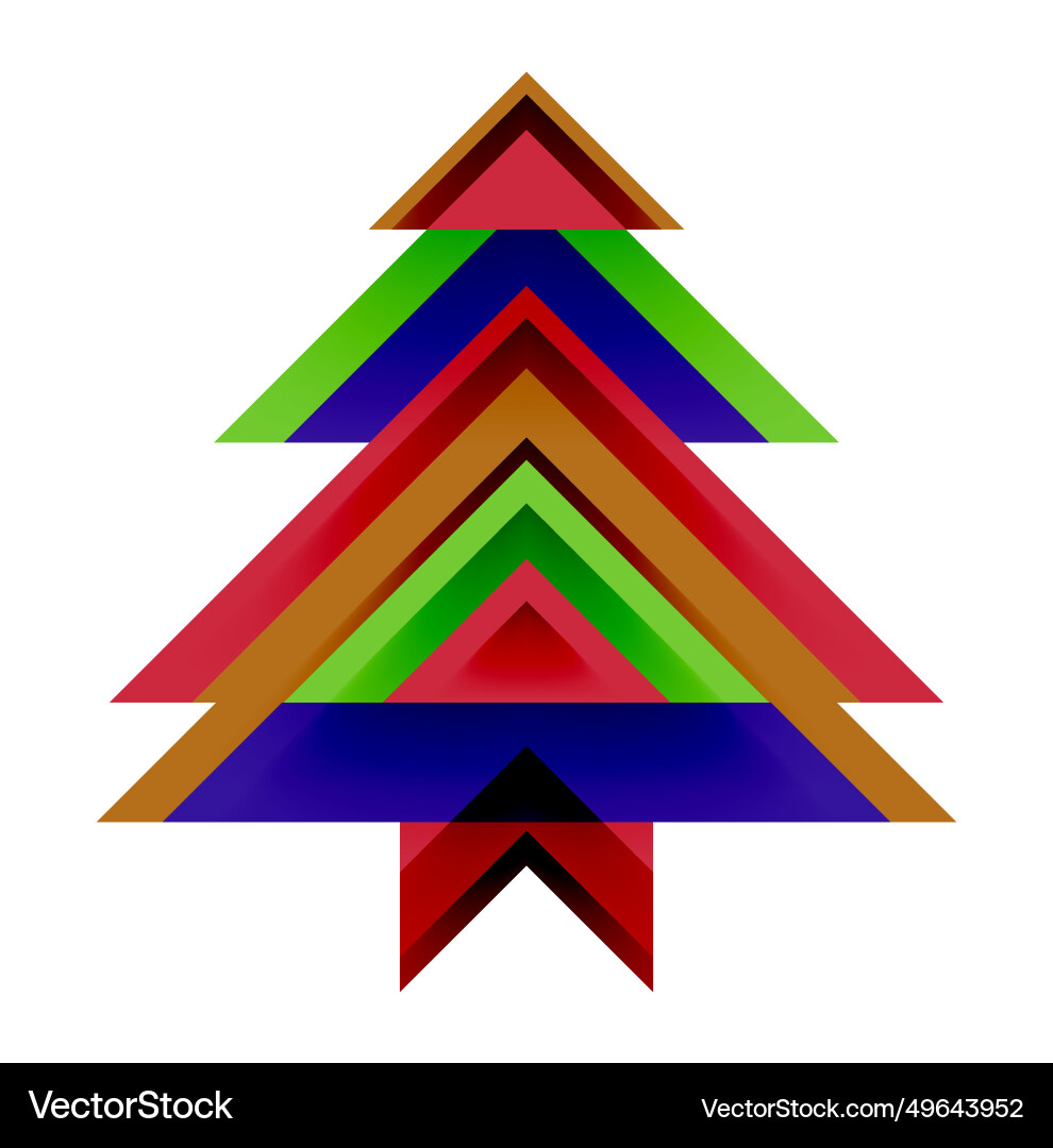 Christmas tree abstract geometric triangles new Vector Image