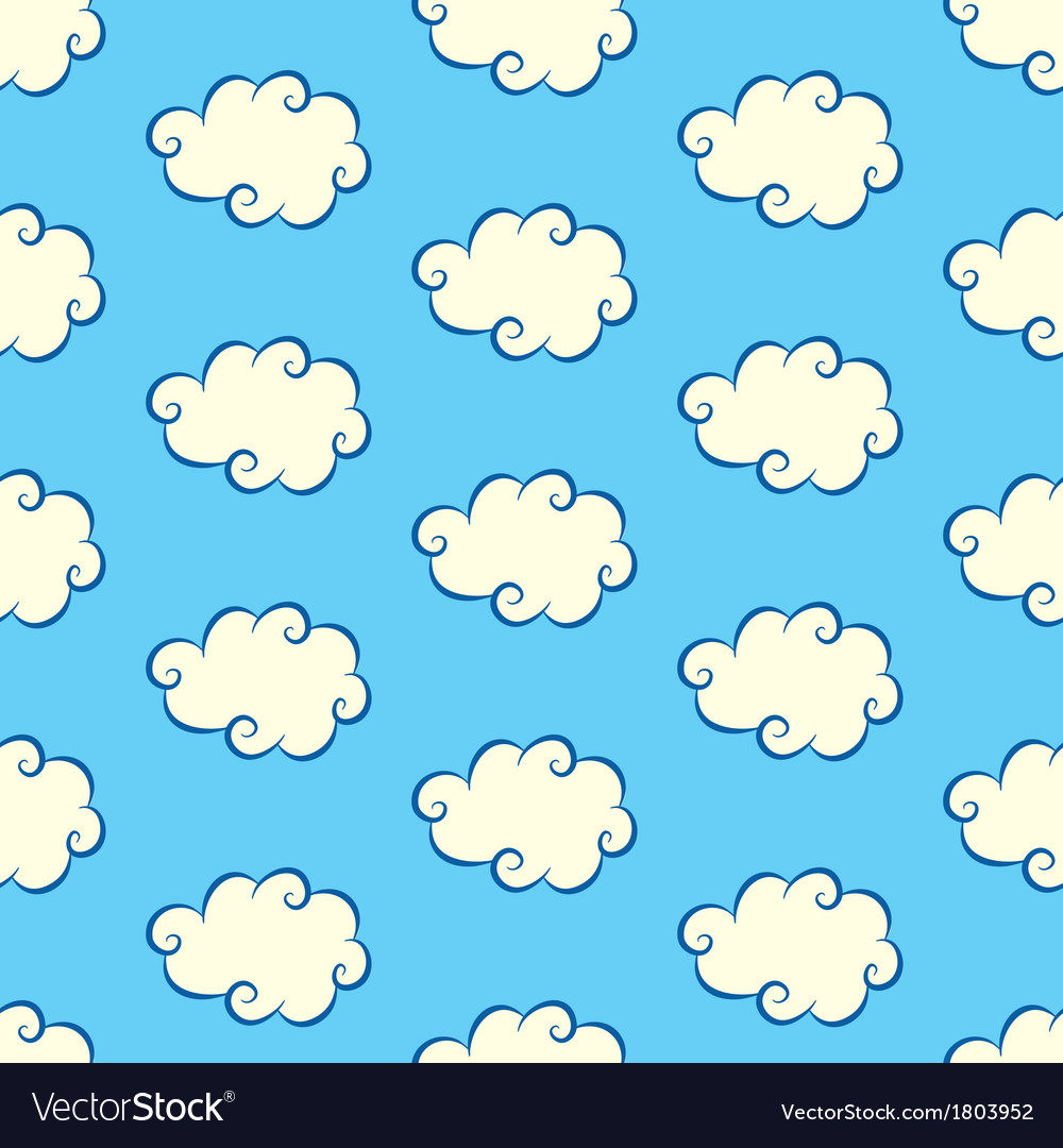 Clouds seamless pattern Royalty Free Vector Image