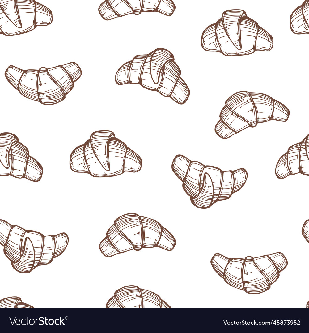 Croissant pattern Royalty Free Vector Image - VectorStock