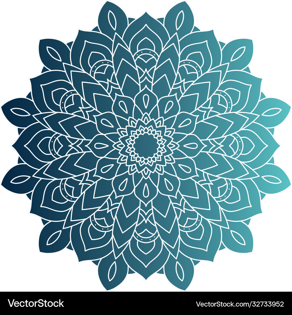 Decorative floral blue mandala ethnicity artistic Vector Image