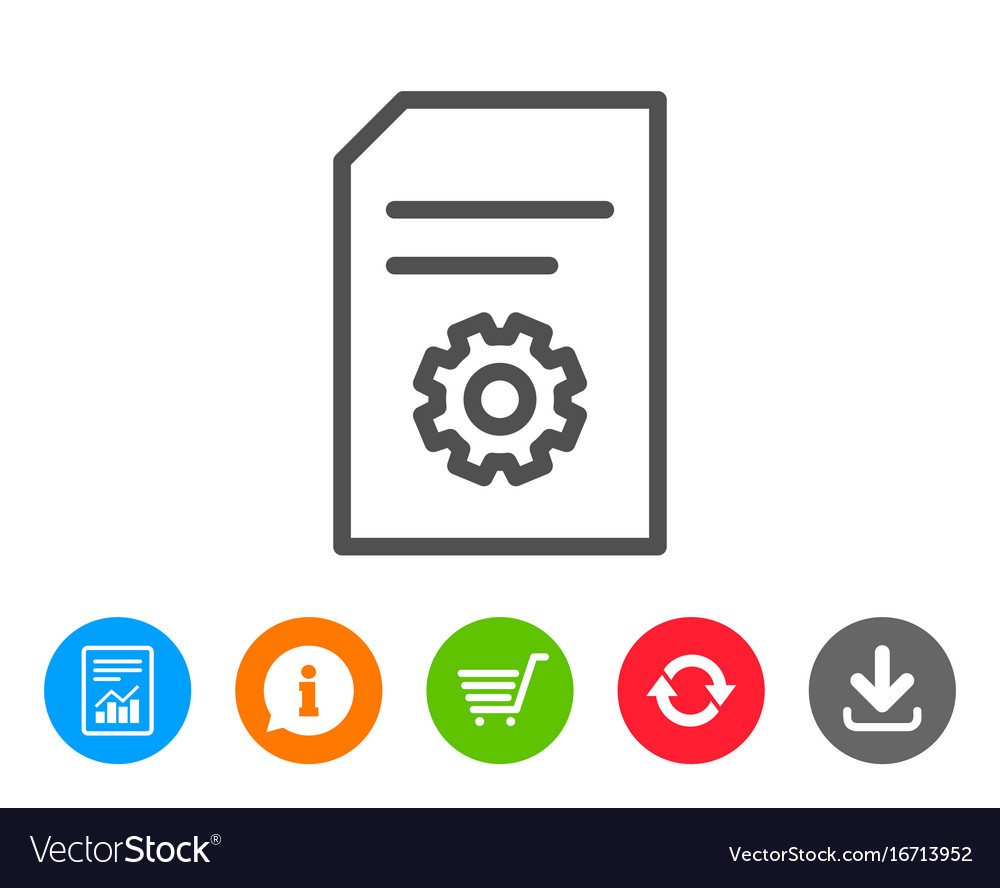 Document management icon file with cogwheel Vector Image