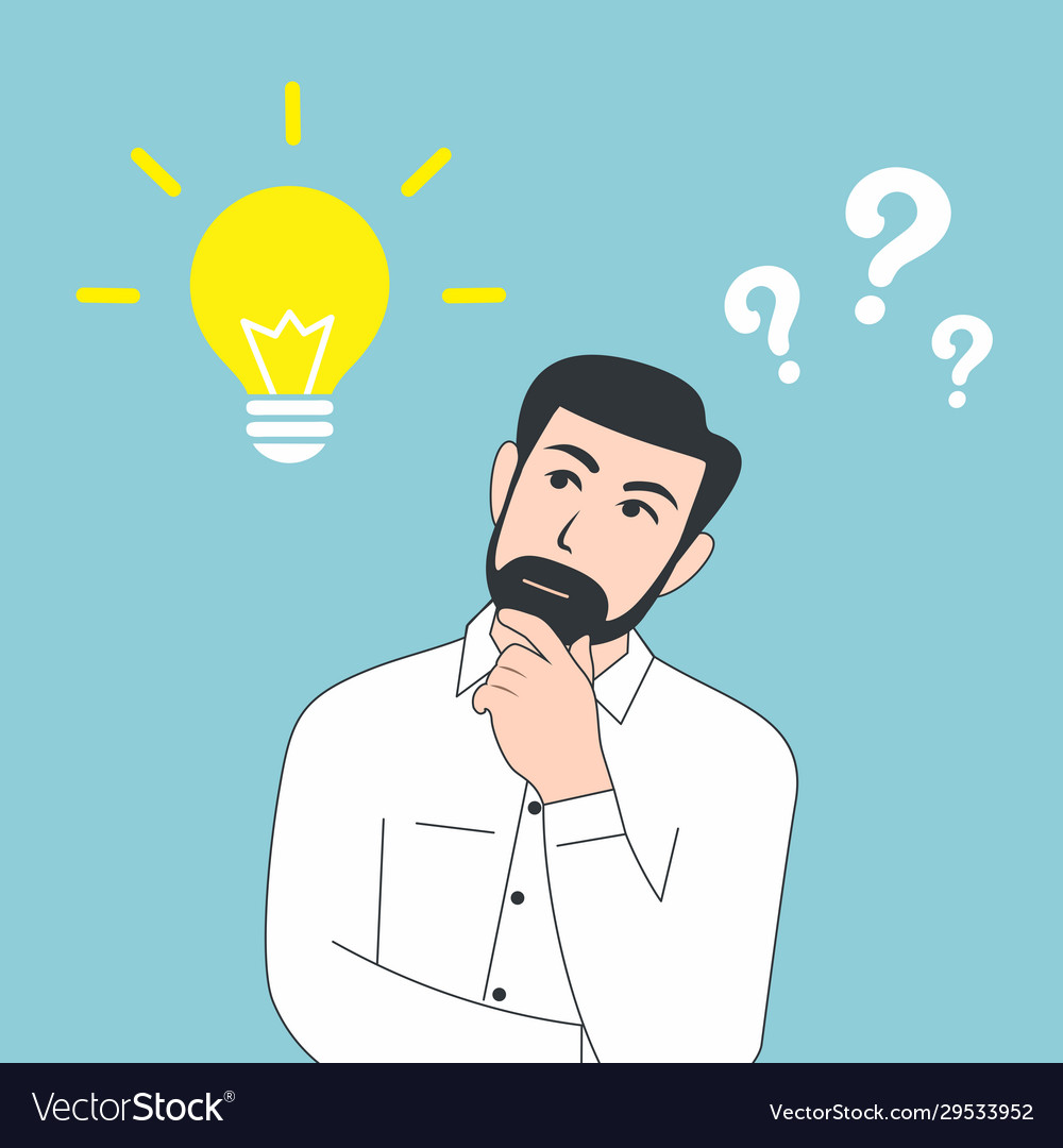 Flat thinking man Royalty Free Vector Image - VectorStock Flat thinking man Royalty Free Vector Image - VectorStock