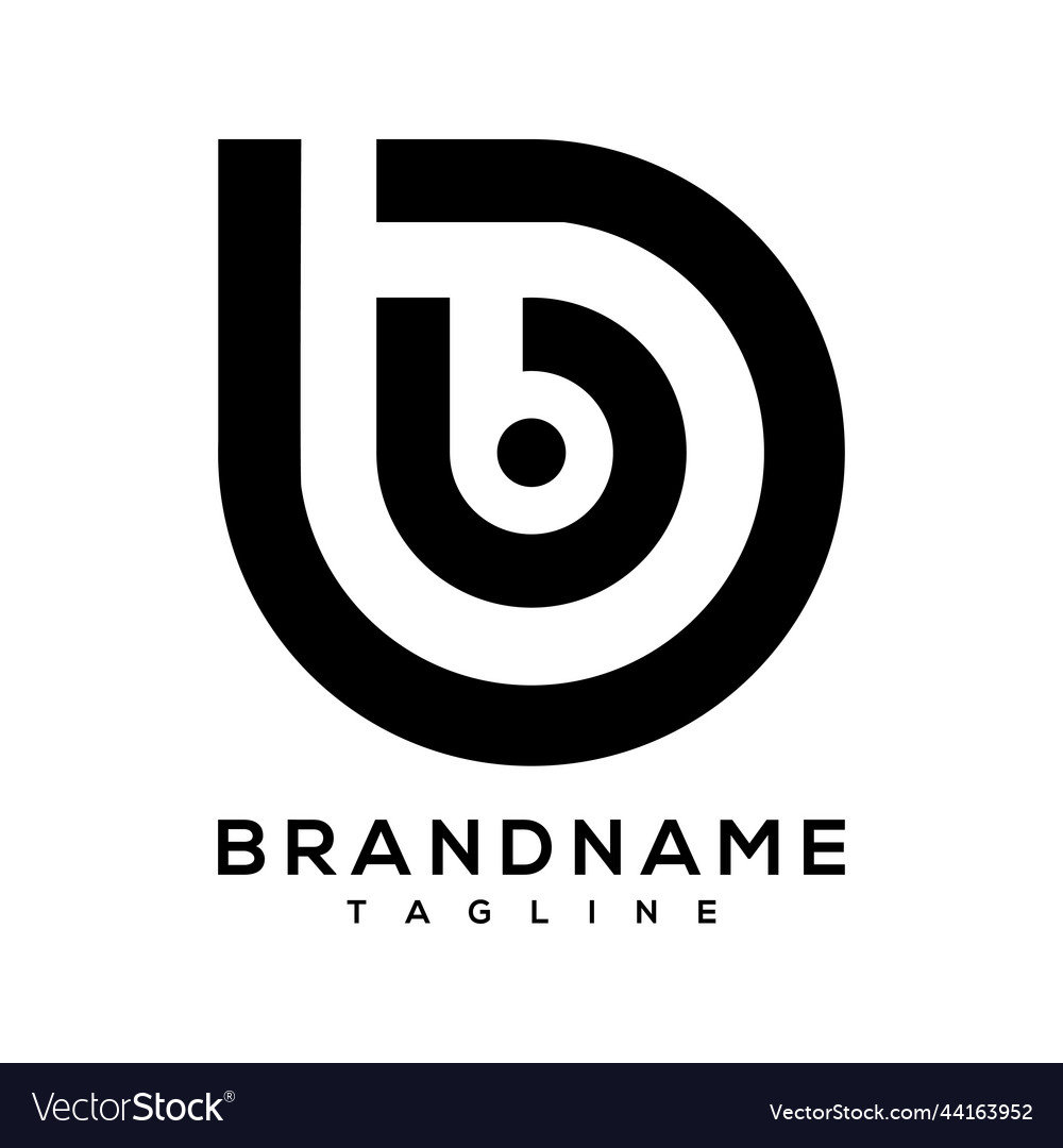 Initial letter bb linked circle lowercase logo Vector Image