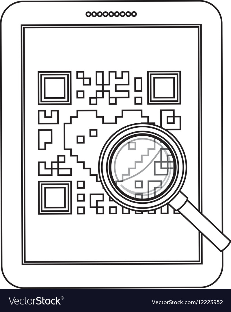 Isolated qr code and tablet design Royalty Free Vector Image