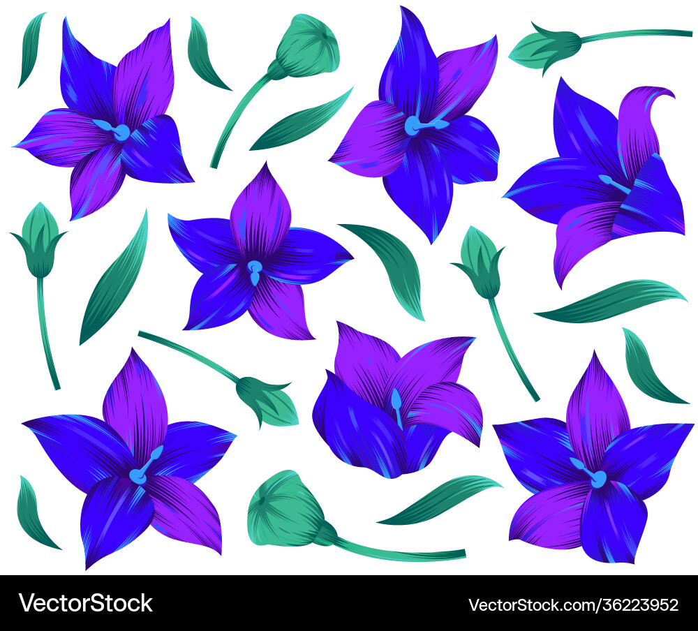 Modern flower design for print floral Royalty Free Vector