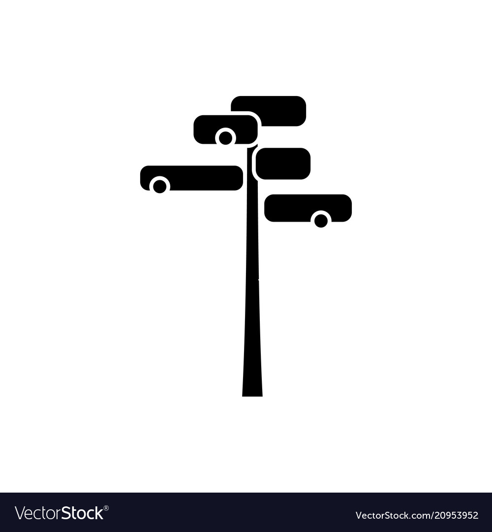 Pine tree black icon concept Royalty Free Vector Image