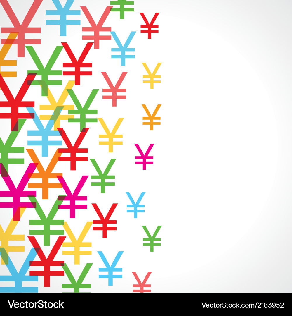 Seamless pattern background of yen symbols Vector Image