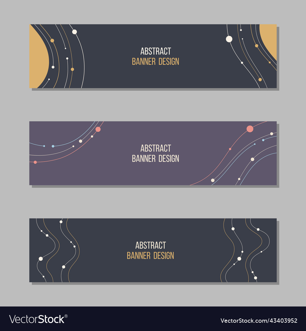 Set of 3 abstract banner templates banners Vector Image