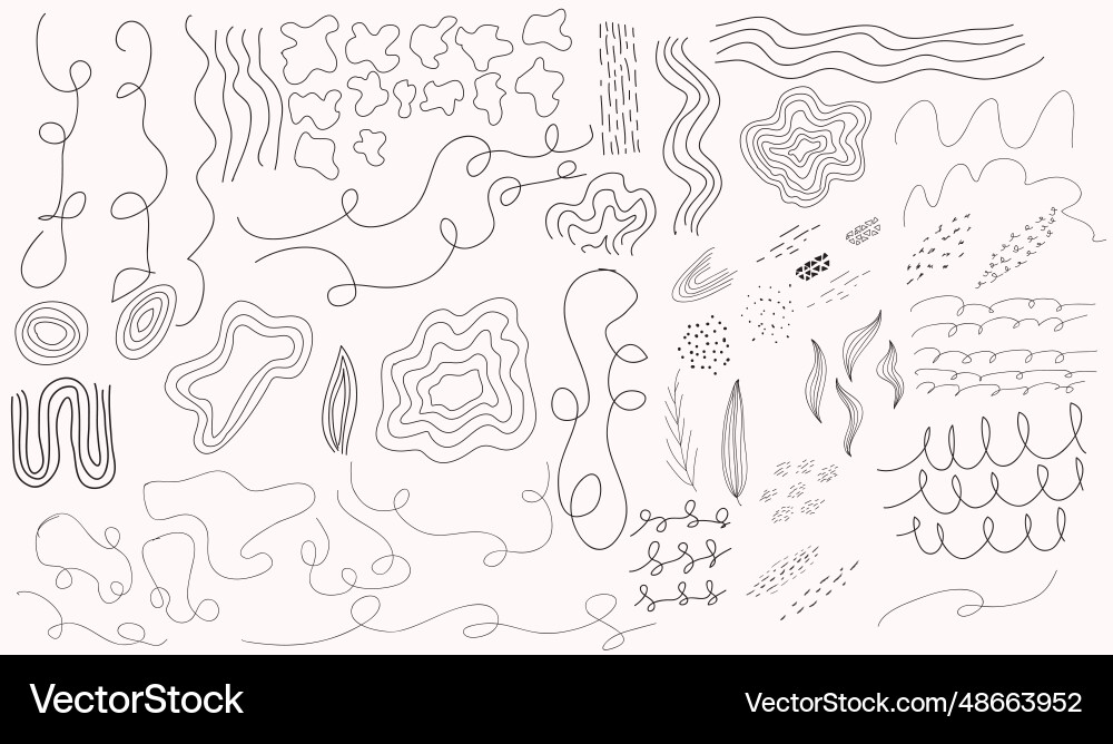 Set of hand drawn abstract lines template Vector Image