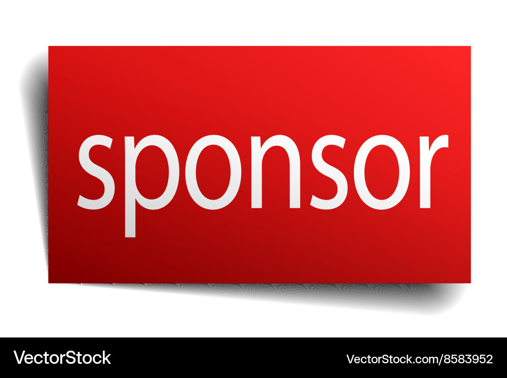 Sponsor red paper sign isolated on white Vector Image
