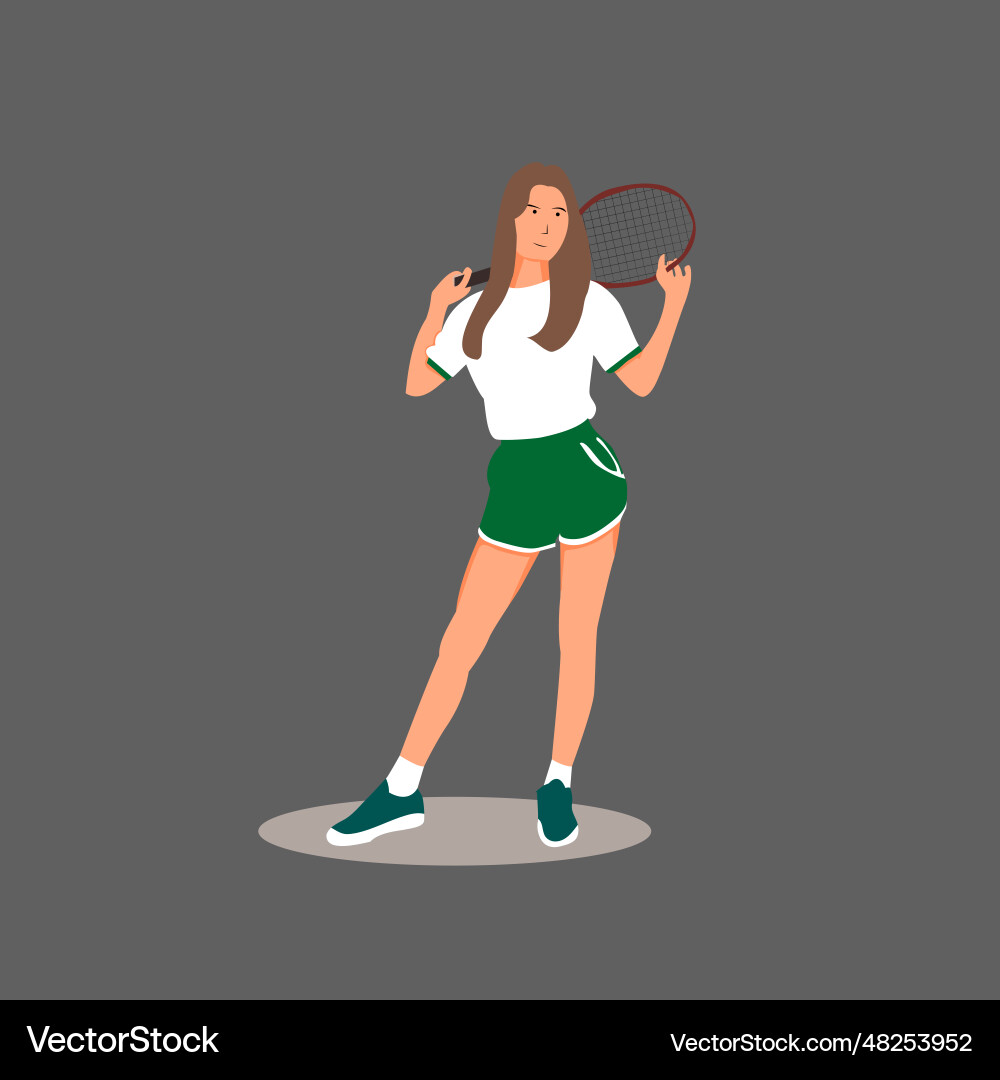 Sports female character Royalty Free Vector Image