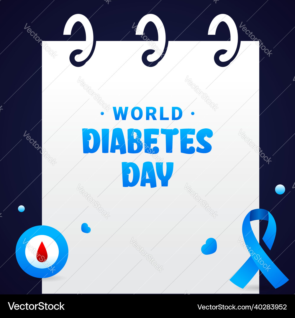 World diabetes day design background for greeting Vector Image