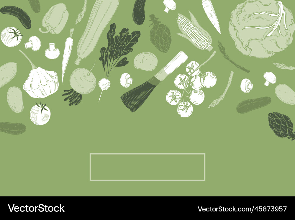 Background with vegetables sketch Royalty Free Vector Image