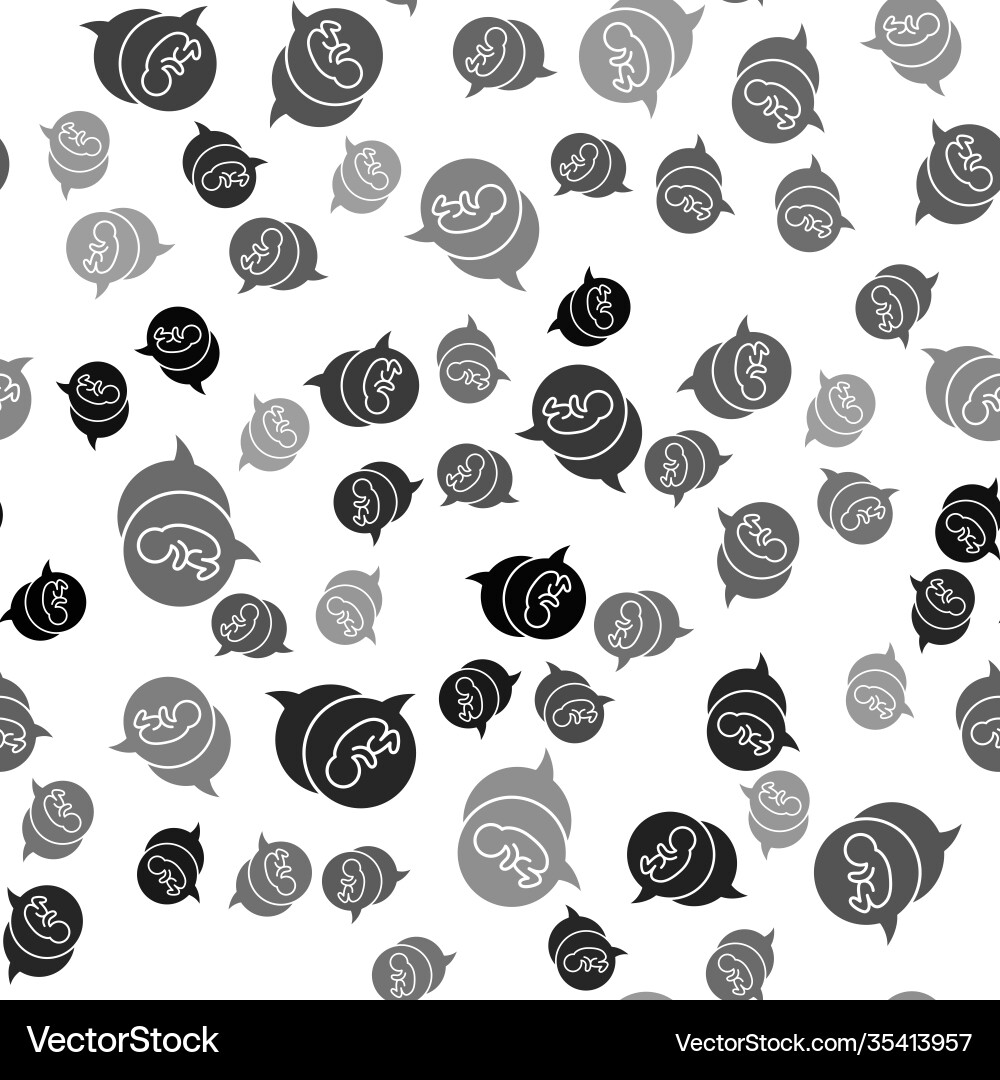 Black baby icon isolated seamless pattern on white
