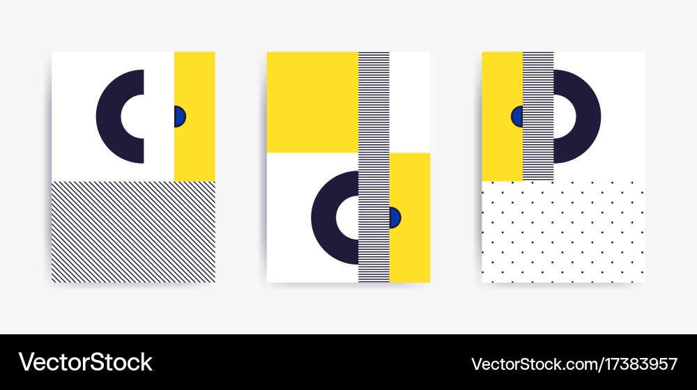 Bright youth colorful posters set Royalty Free Vector Image
