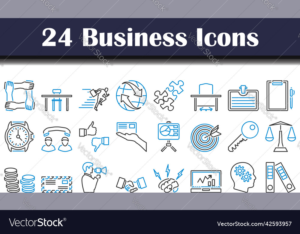Business icon set Royalty Free Vector Image - VectorStock