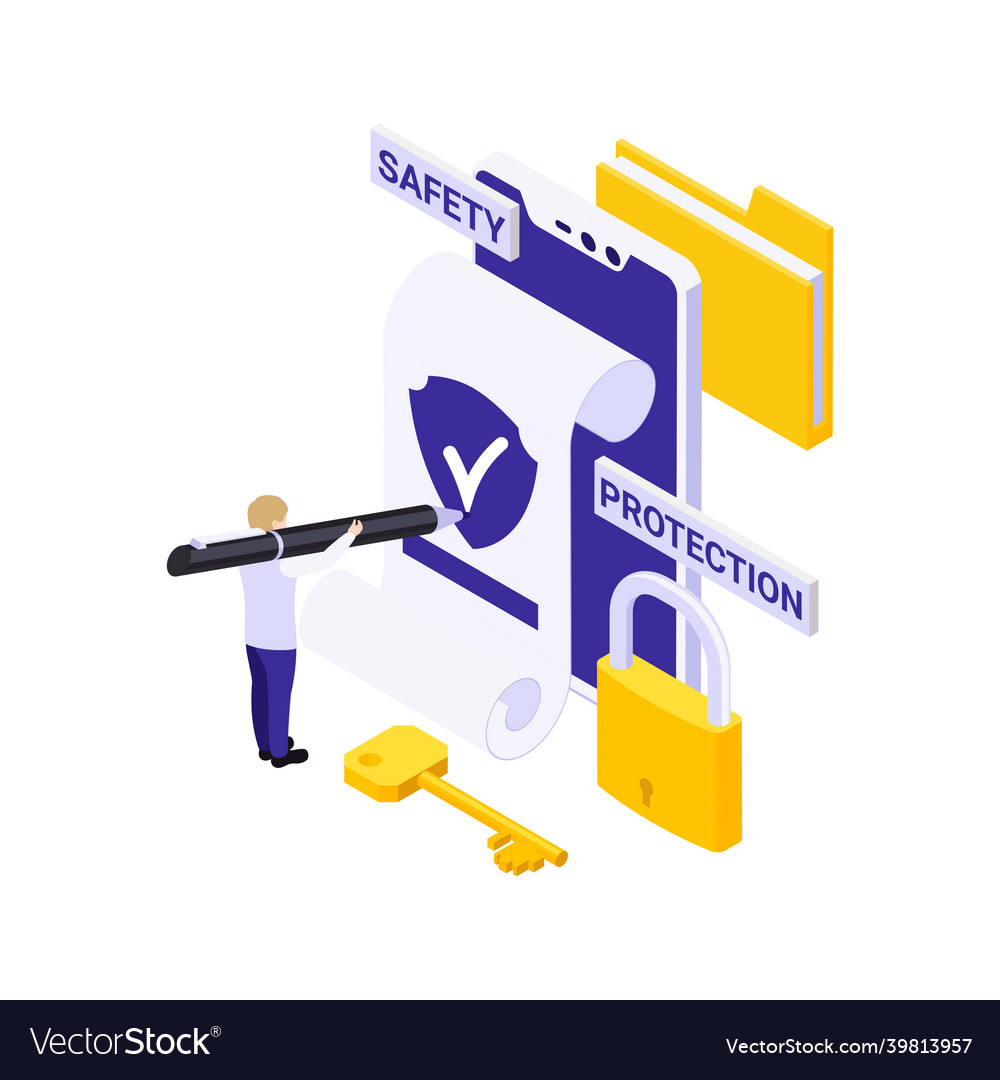 Data safety concept Royalty Free Vector Image - VectorStock