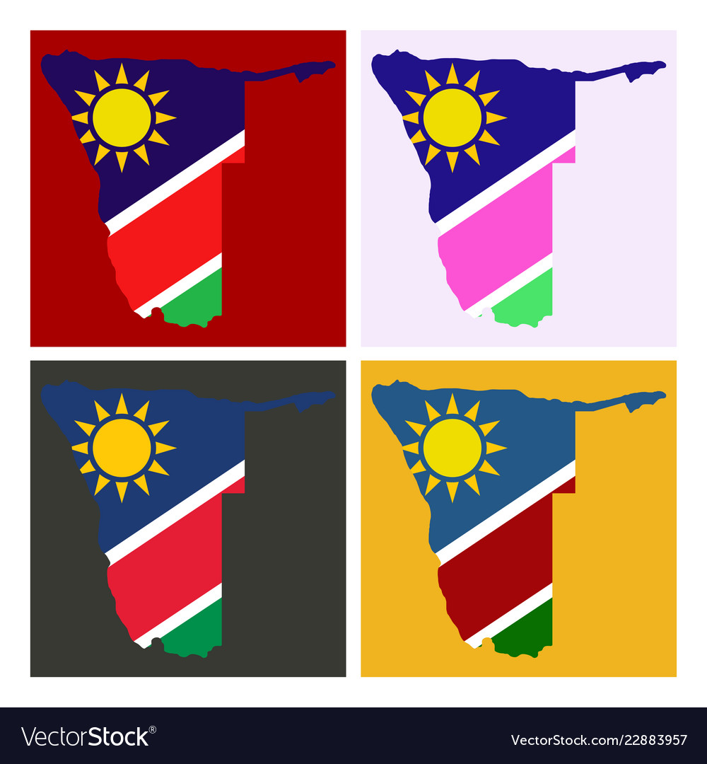 Flag map of namibia Royalty Free Vector Image - VectorStock