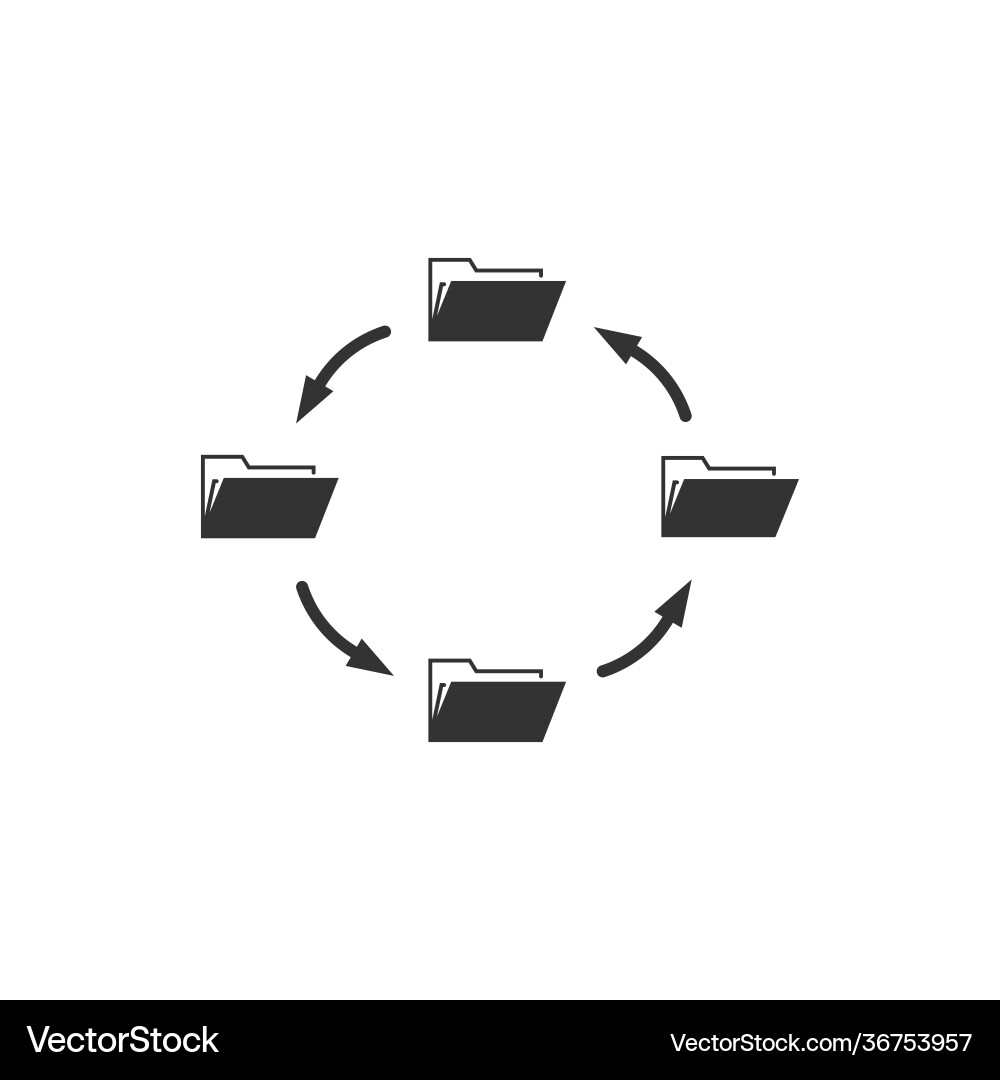 Folder icon transfer files between Royalty Free Vector Image