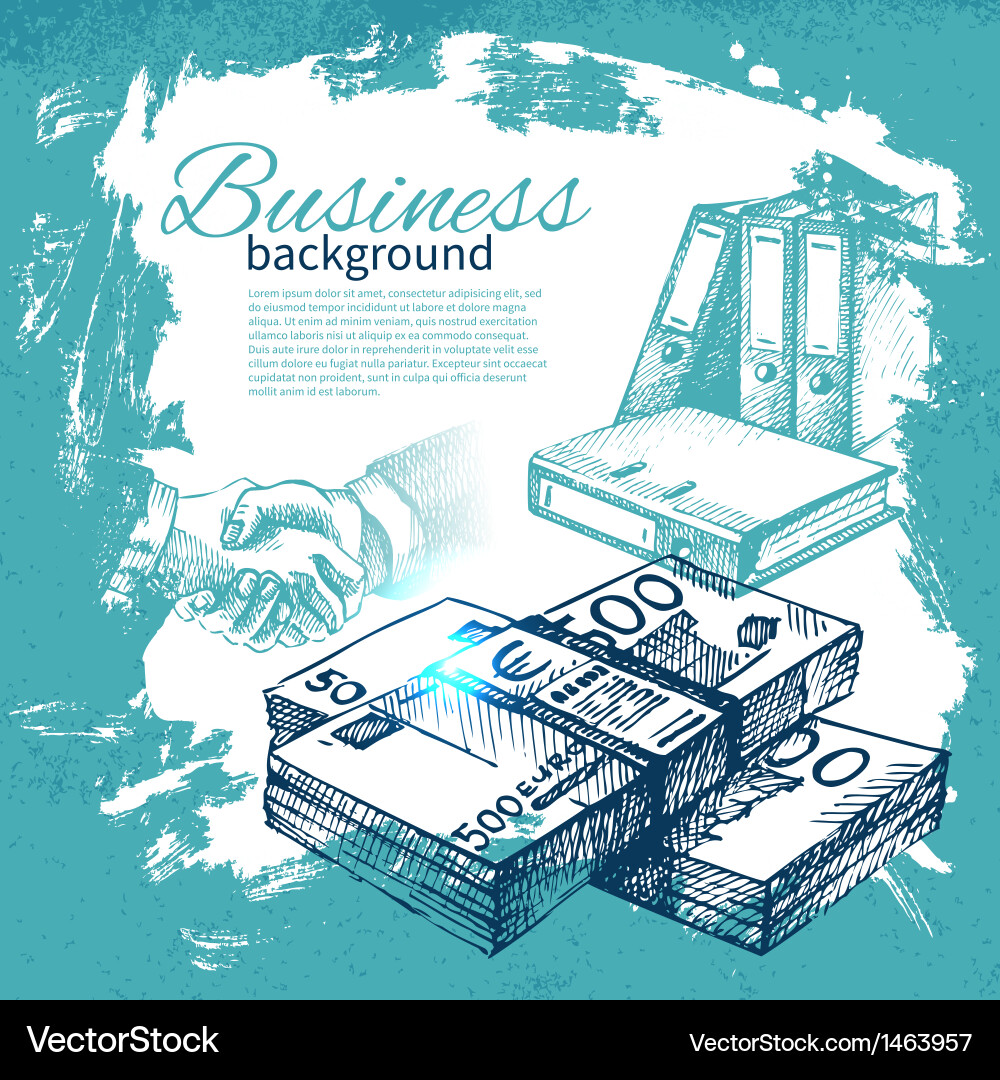 Hand drawn business background Royalty Free Vector Image