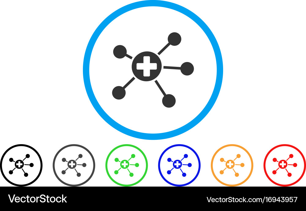 Health care links rounded icon Royalty Free Vector Image