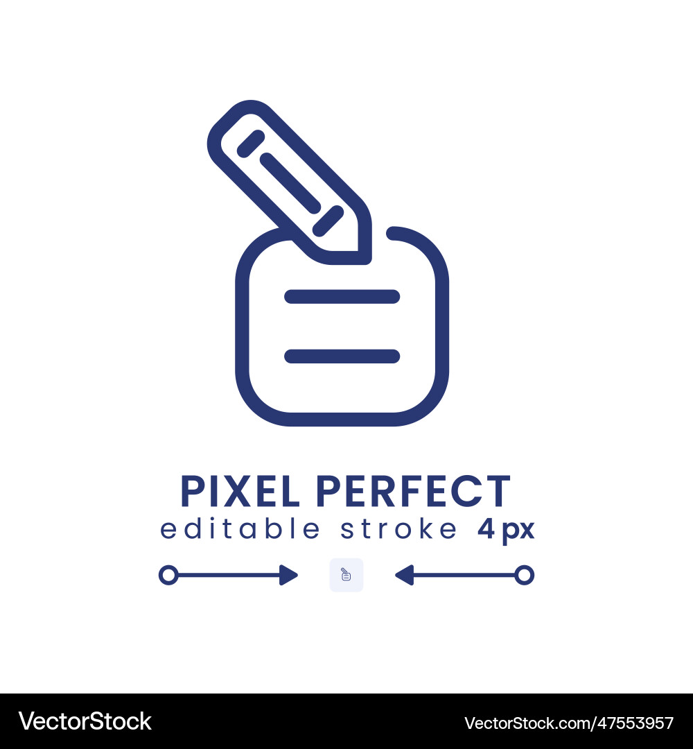 Note with pencil linear desktop icon Royalty Free Vector