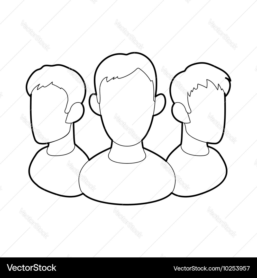 Office team icon in outline style Royalty Free Vector Image