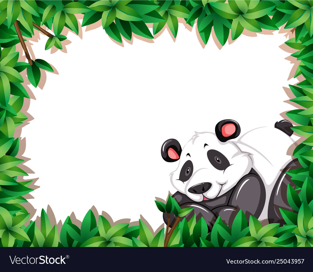 Panda in nature frame Royalty Free Vector Image