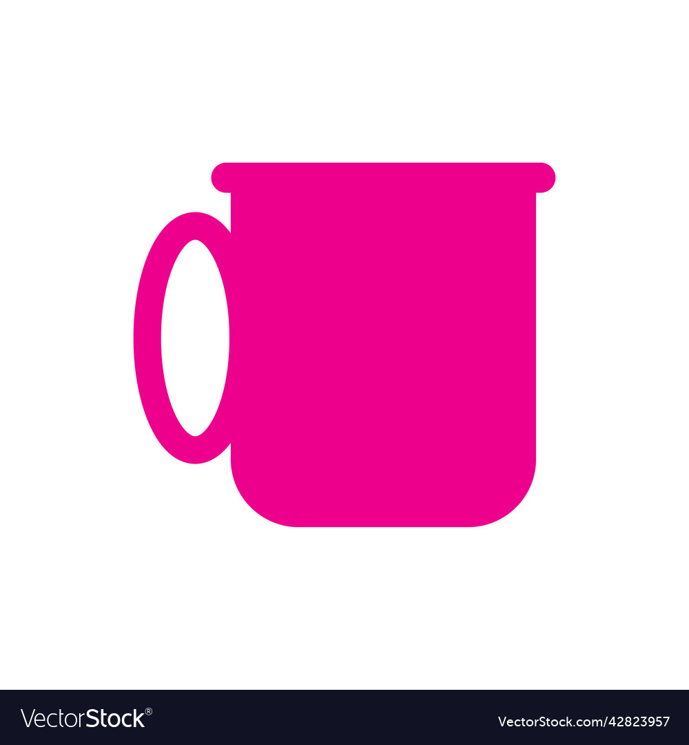 Pink coffee cup solid icon Royalty Free Vector Image