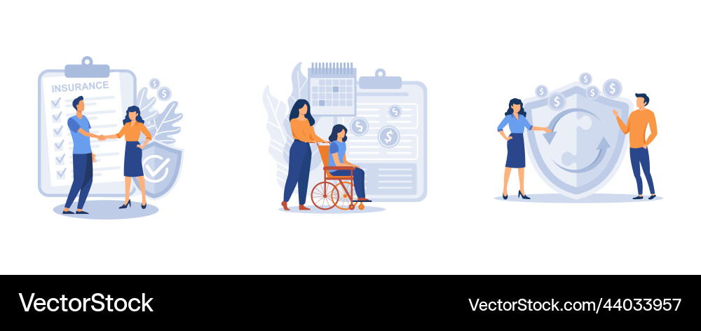 Risk insurance broker social Royalty Free Vector Image