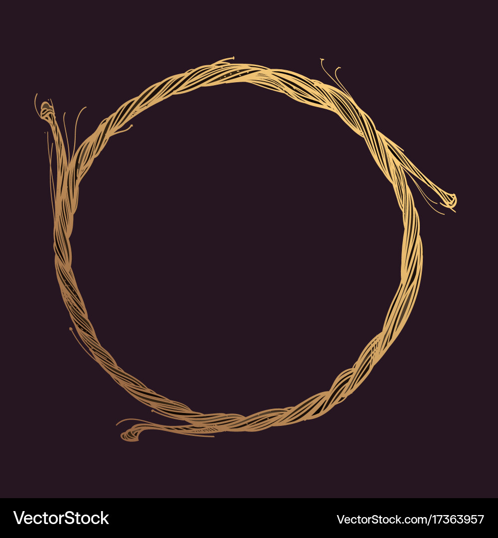 Round golden frame made of branches decorative Vector Image