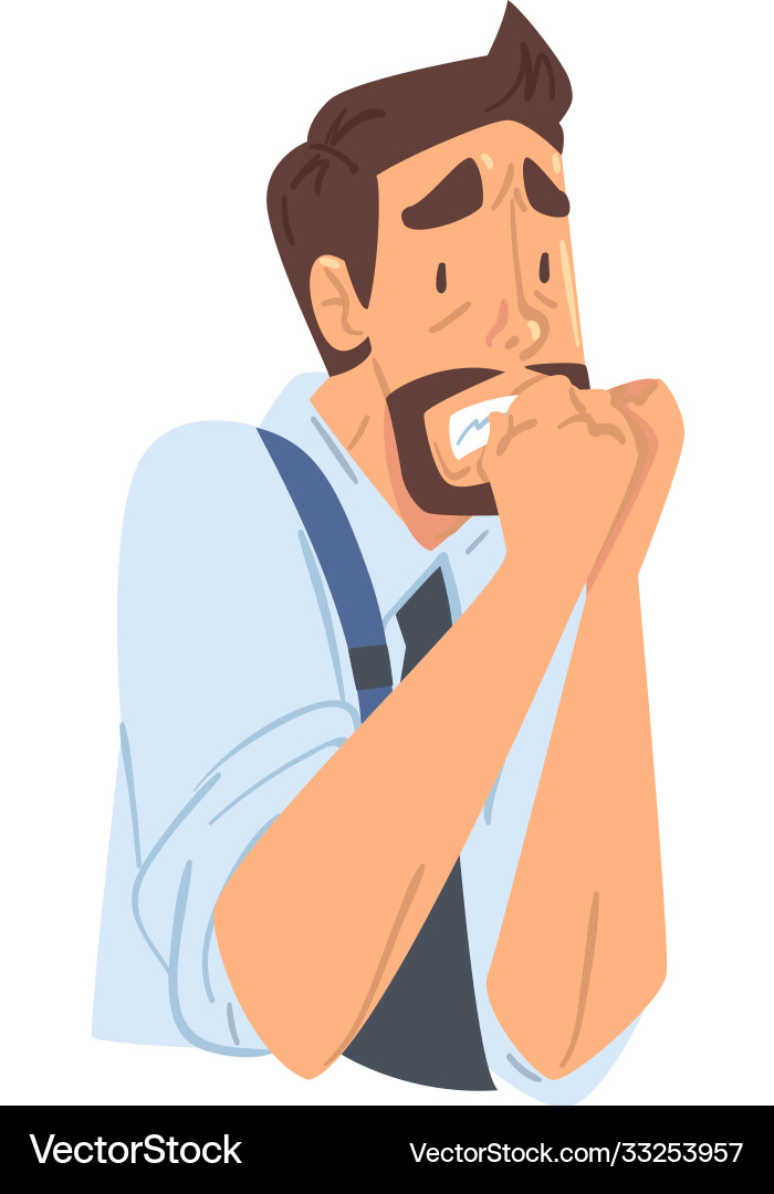 Scared businessman funny office worker character Vector Image