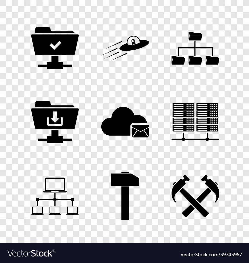 Set ftp operation successful ufo flying spaceship Vector Image Set ftp operation successful ufo flying spaceship Vector Image