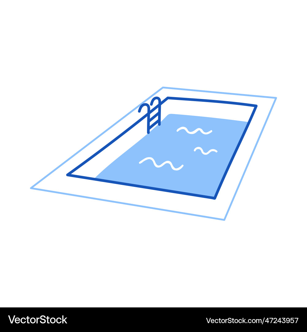 Swimming pool doodle hand drawn sketch doodle Vector Image