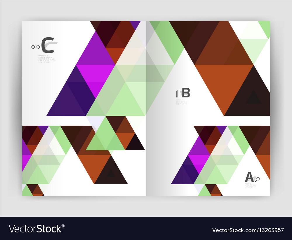 Triangle print template Royalty Free Vector Image