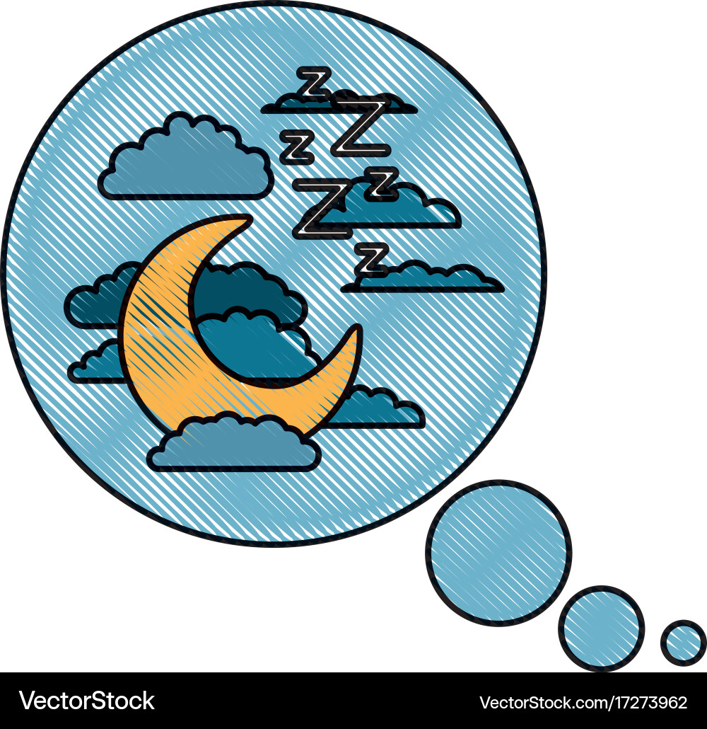 Bubble call out with night landscape and snoring Vector Image