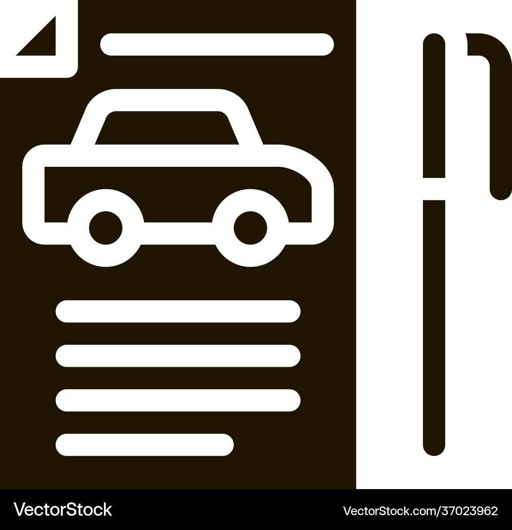 Car buy agreement icon glyph Royalty Free Vector Image