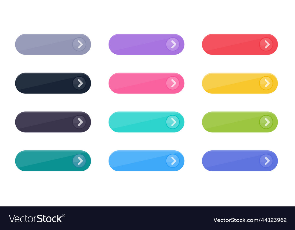 Click button set simple website links isolated Vector Image