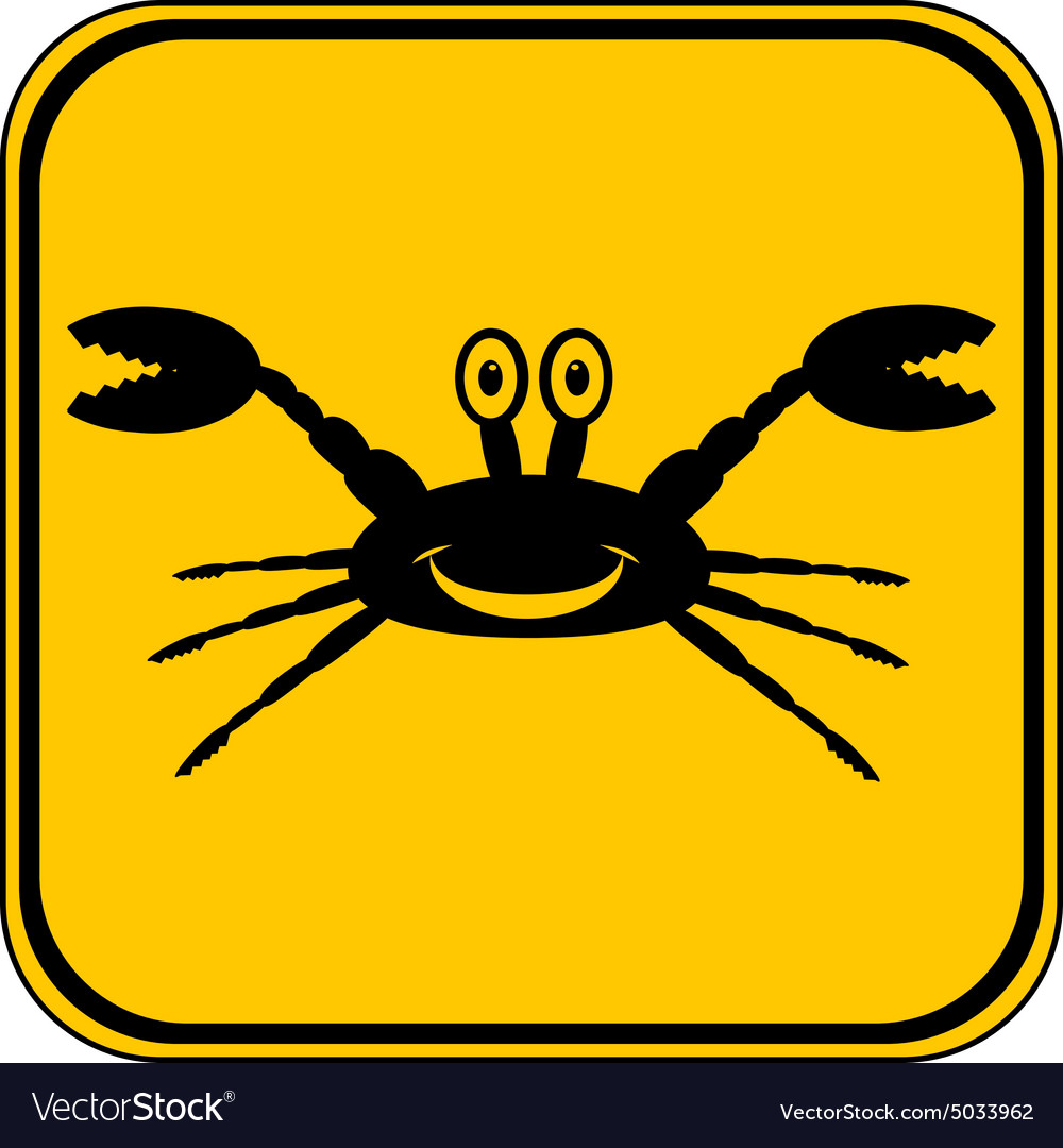 Crab button Royalty Free Vector Image - VectorStock
