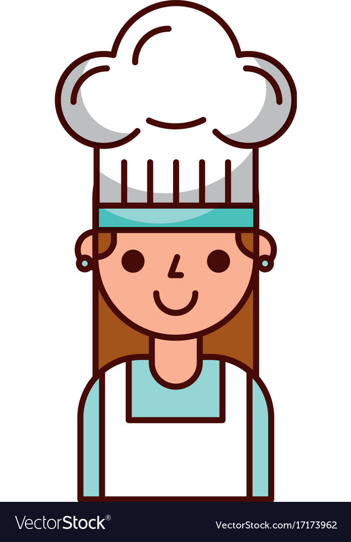 Cute Chef Woman In Uniform And Hat Character Vector Image
