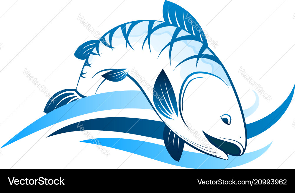 Fish symbol for fishing Royalty Free Vector Image