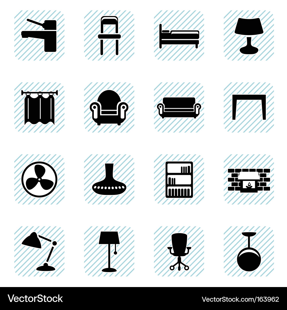Furniture icon set Royalty Free Vector Image - VectorStock