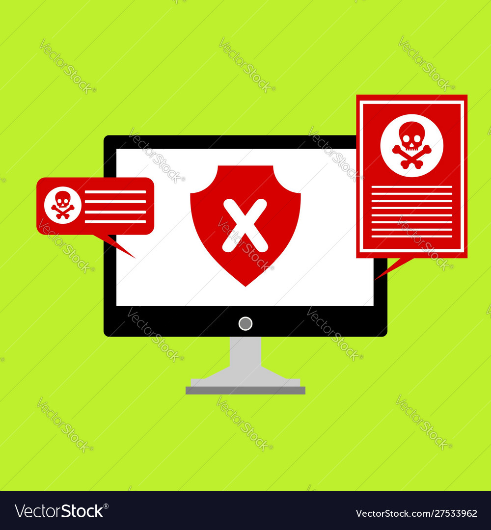 Hacker activity computeralert notification Vector Image