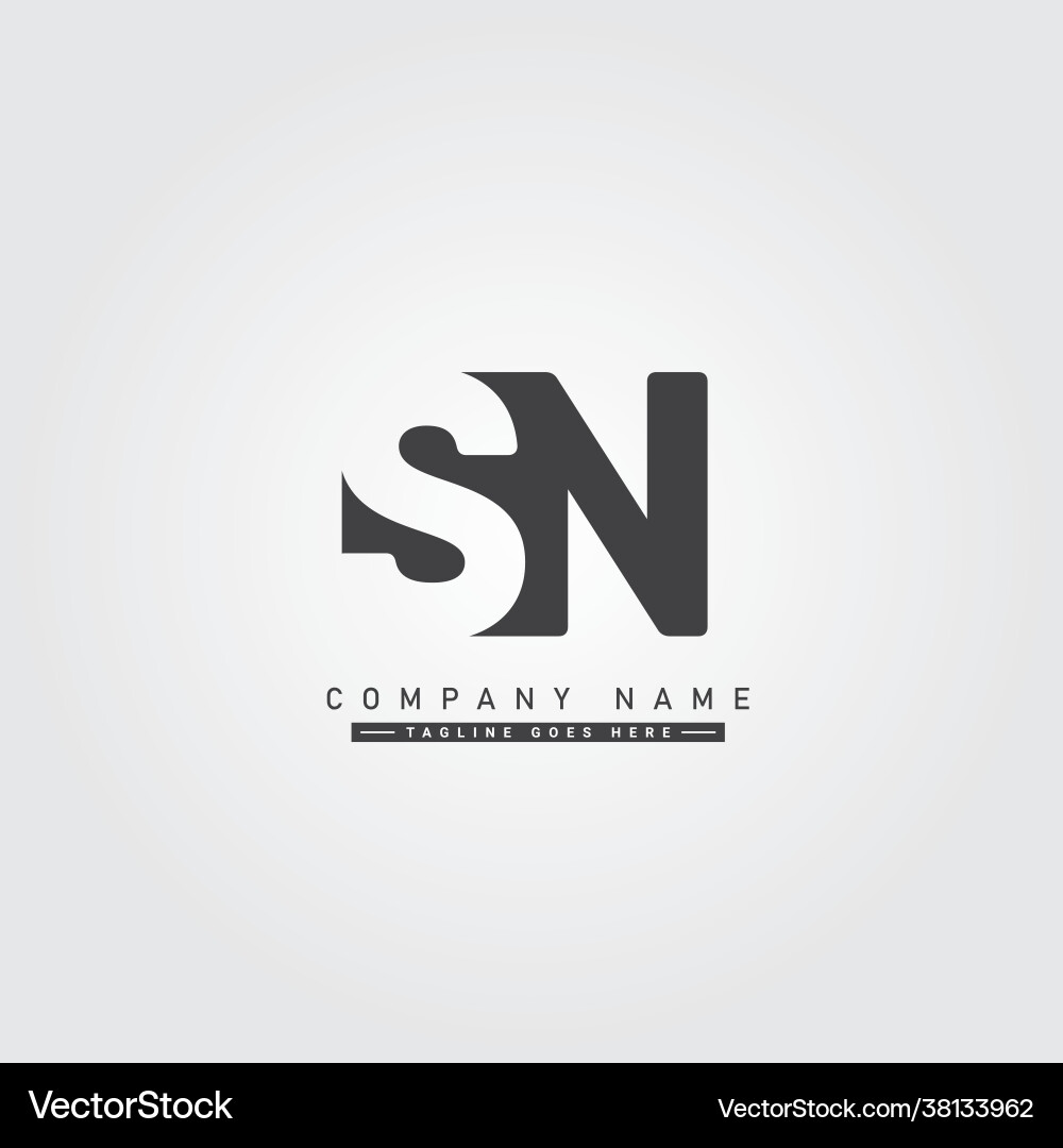 Initial letter sn logo - minimal business logo Vector Image