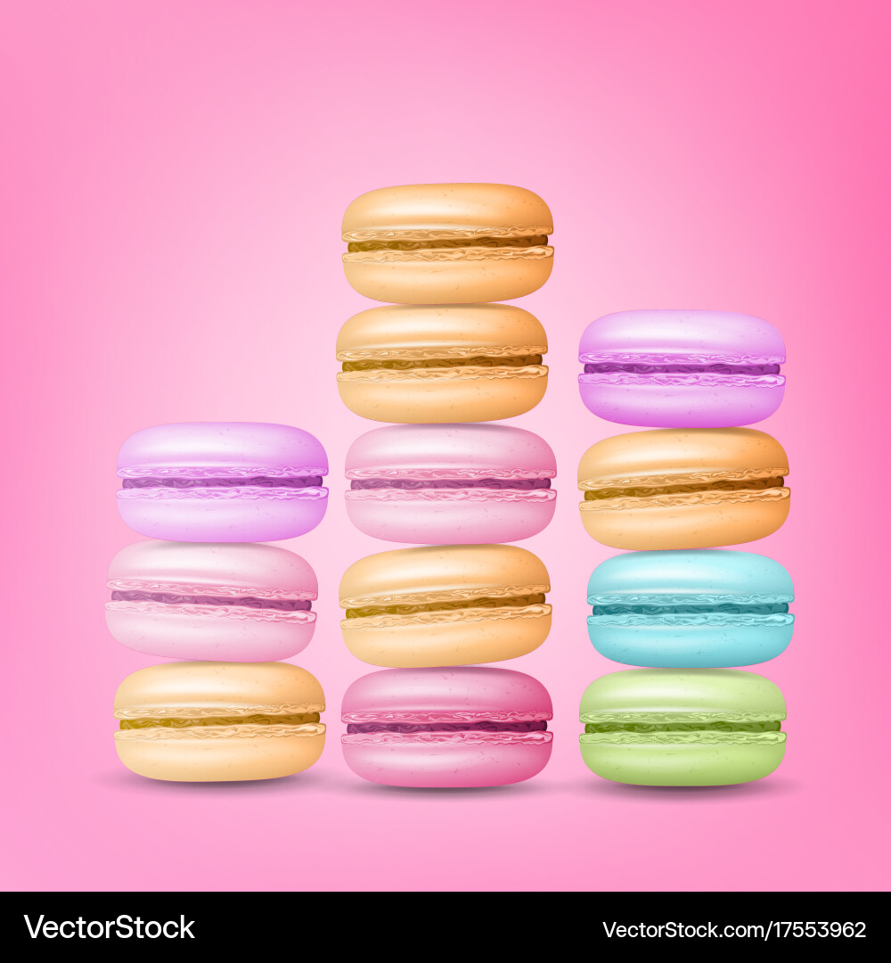 Macarons set colourful sweet french Royalty Free Vector
