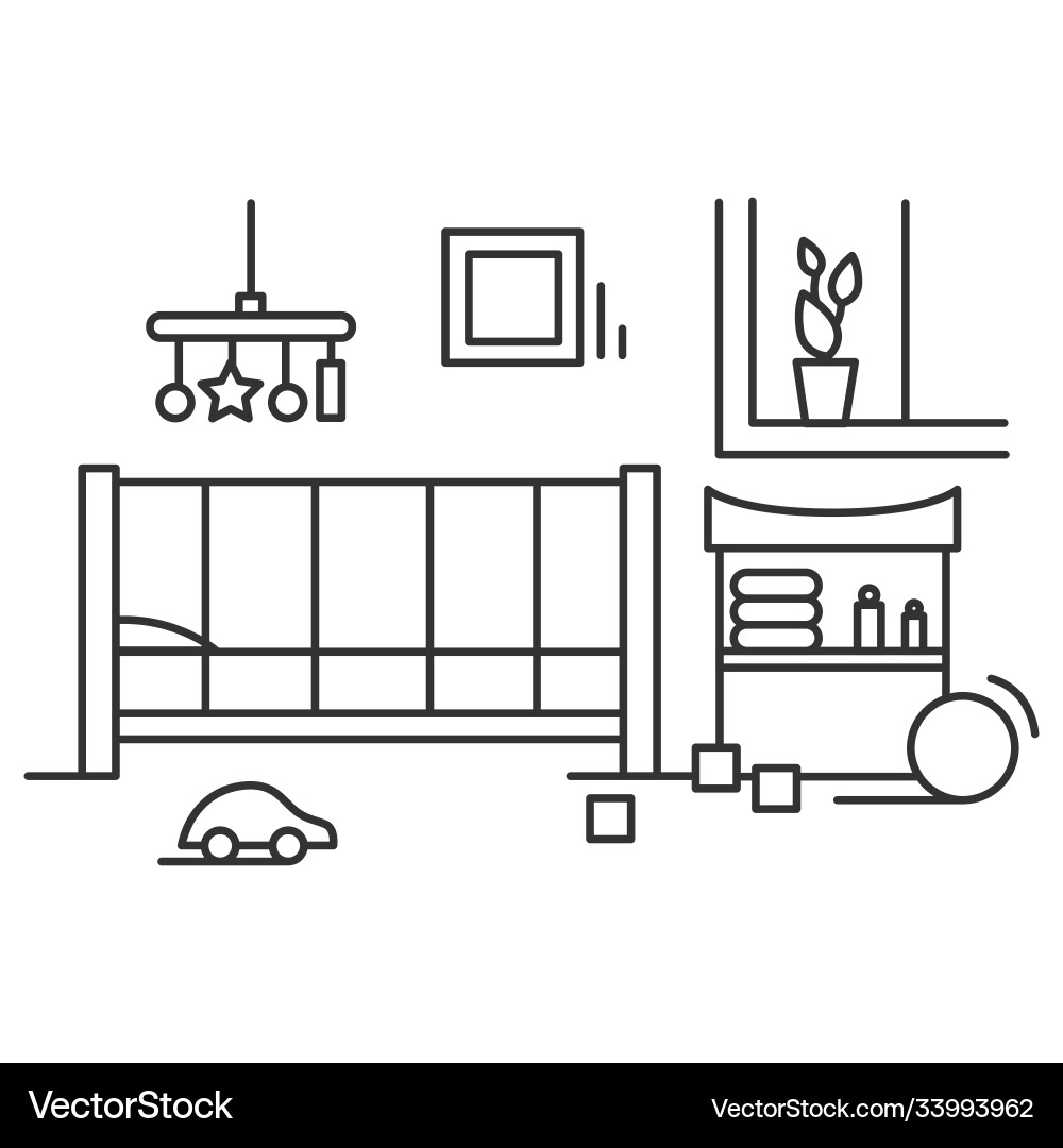 Nursery icon comfortable room interior for baby Vector Image