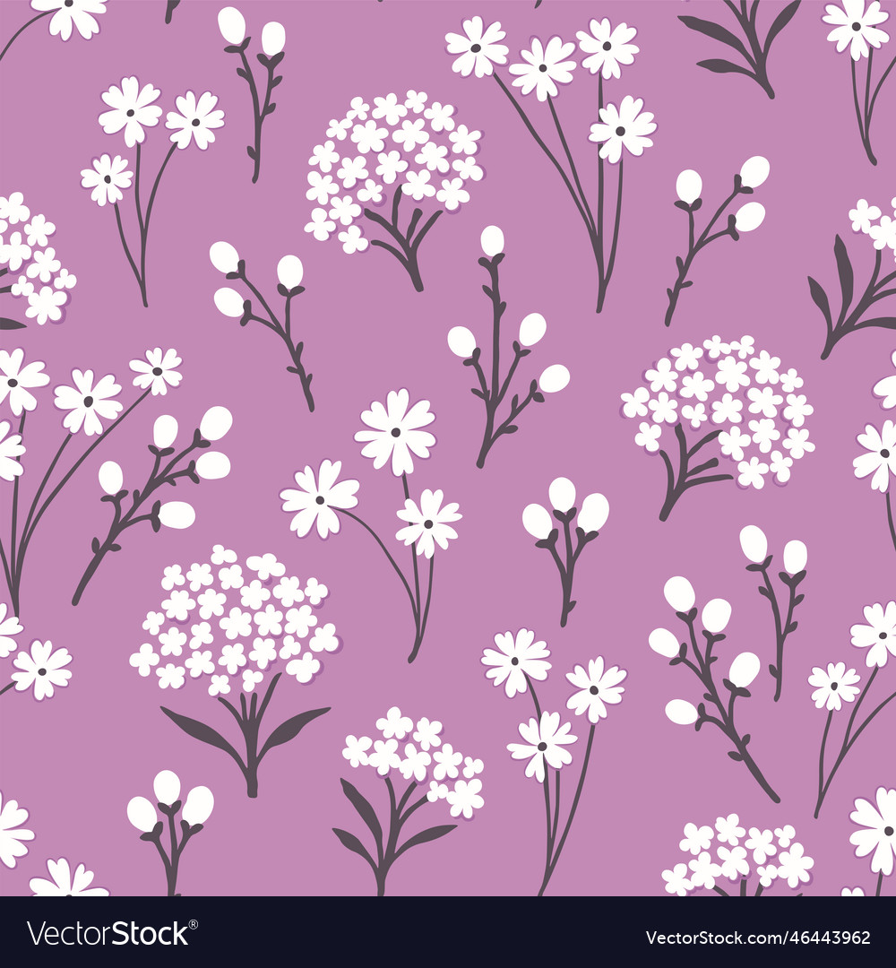 Seamless vintage pattern on purple background Vector Image