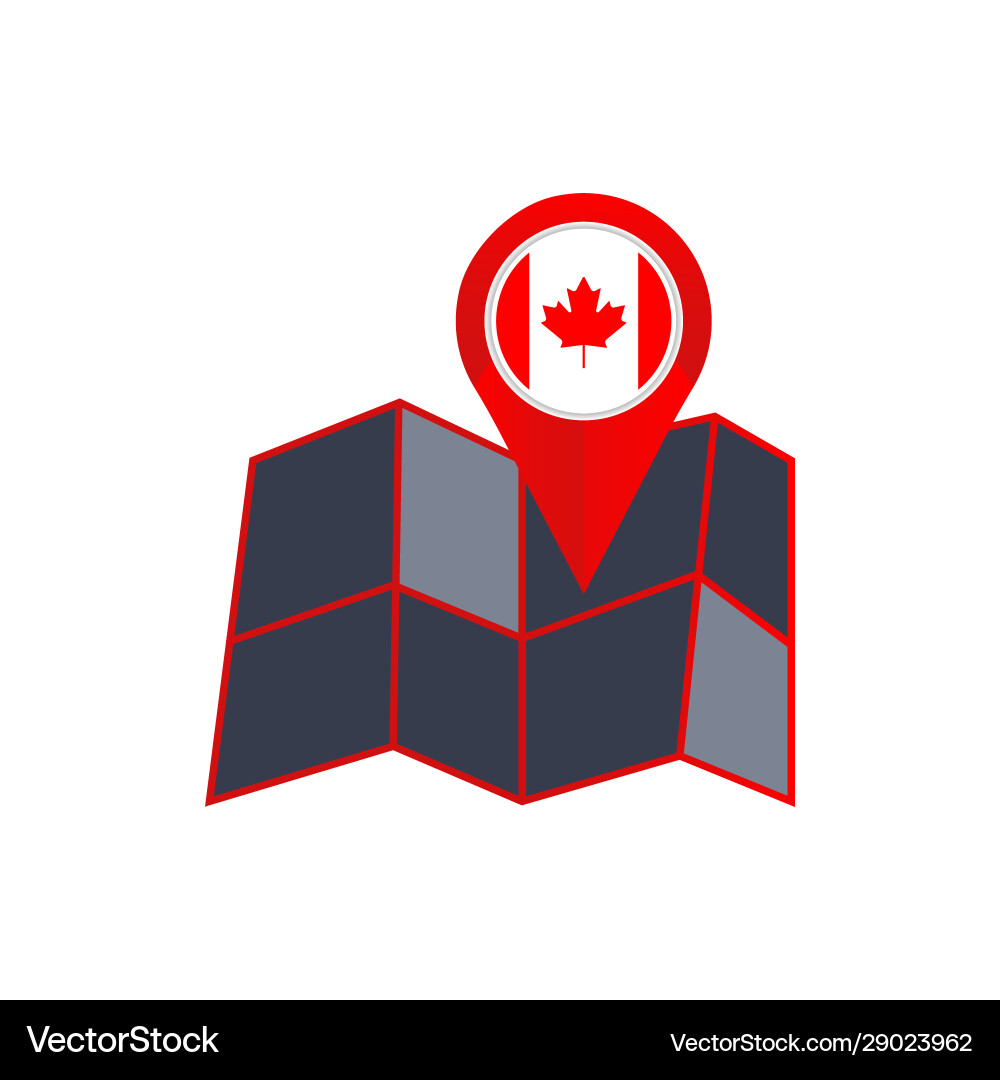 Simple canada map pins are isolated with country Vector Image