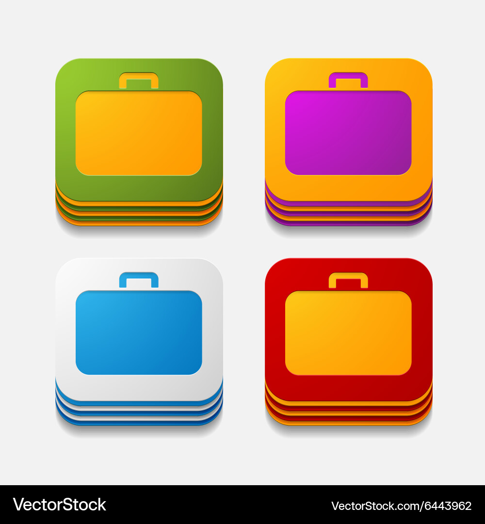 Square button portfolio Royalty Free Vector Image