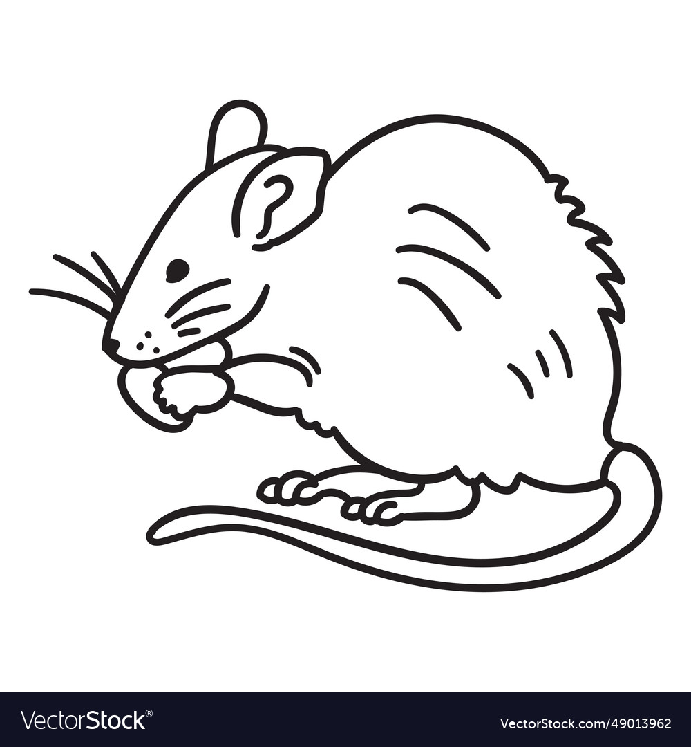 Stroke mouse eating Royalty Free Vector Image - VectorStock